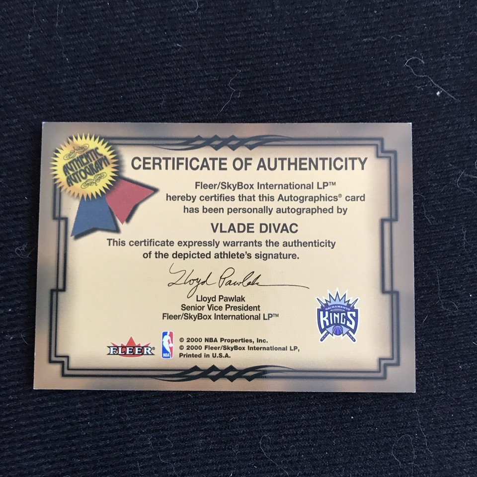 2000-01 Fleer Autographics Vlade Divac Autograph Auto Kings | eBay