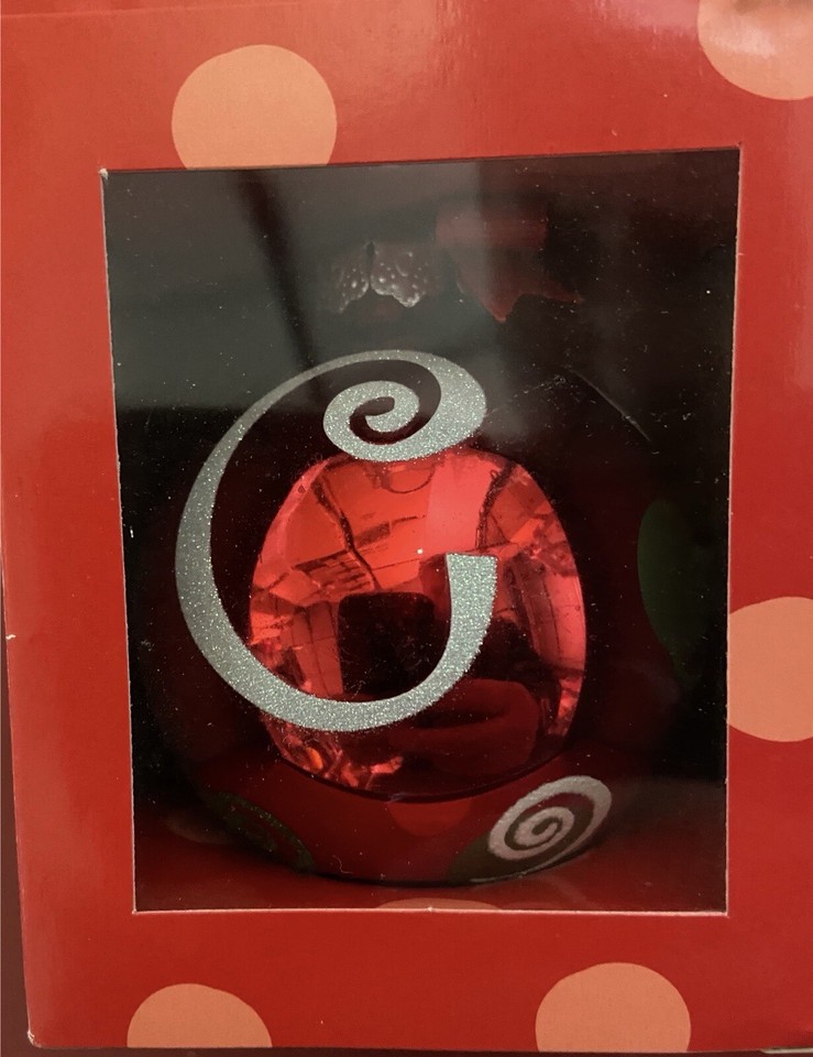 Game Initial “C” Red Ball Ornament New In Decorative Gift Box | eBay
