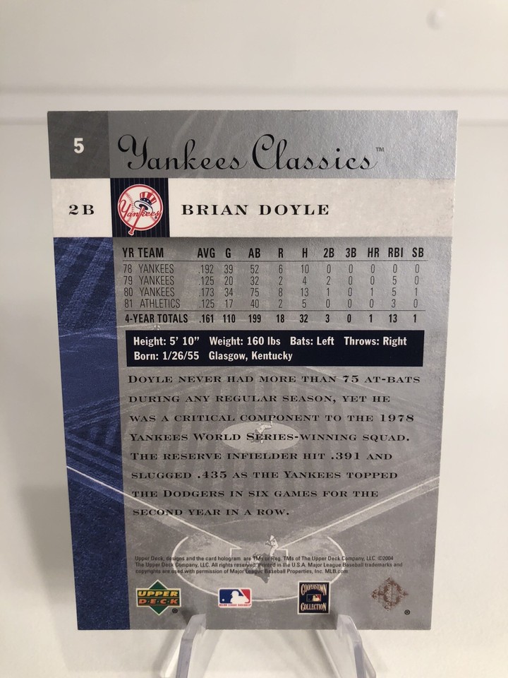 2004 Upper Deck BRIAN DOYLE Yankees Classics #5 | eBay