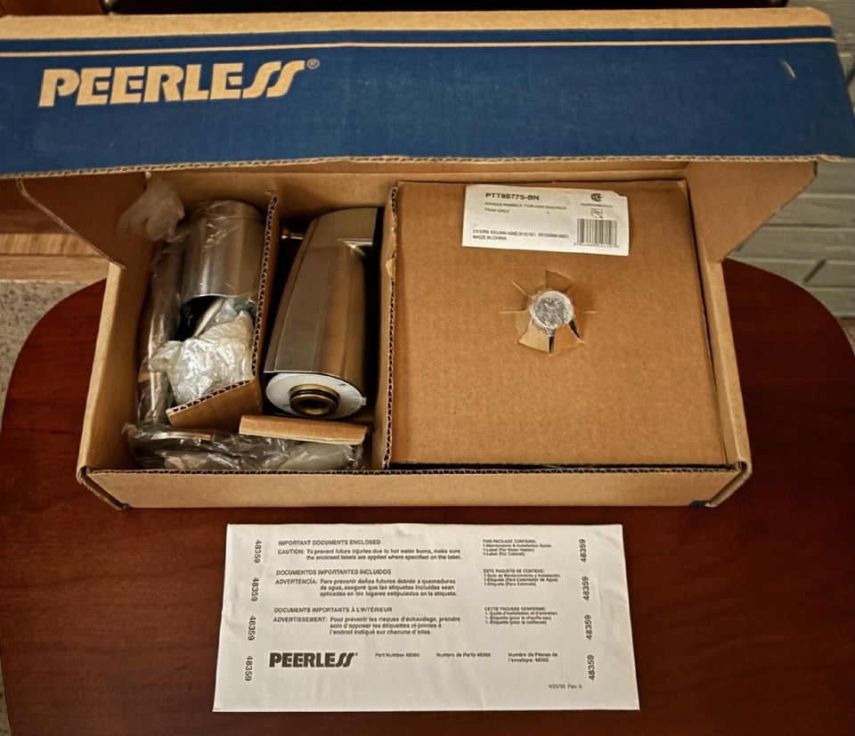 Peerless Tub & Shower Trim Kit Brushed Nickel w/Shower Head PTT88775-BN ...