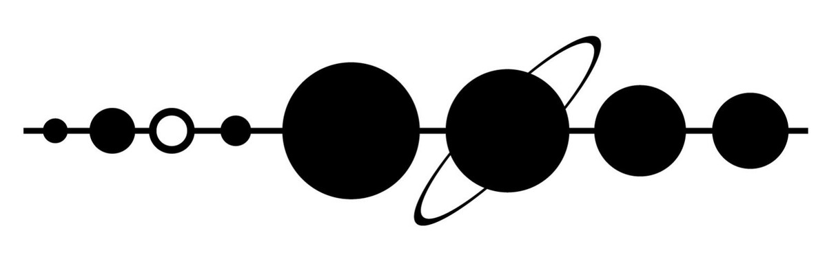 Solar System Silhouette Tattoo
