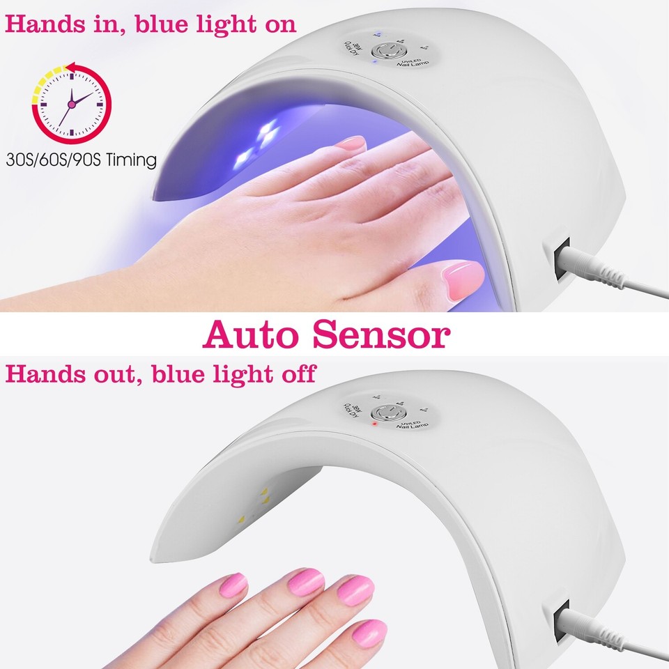 36W LED UV Lamp Nail Gel Dryer 12 LEDs Acrylic Curing Light Spa ...
