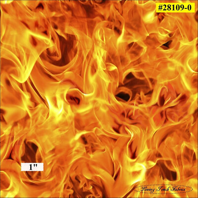 QUILTING TREASURES "OPEN AIR" #28109-O FLAMES FIRE FABRIC PRICED PER 1/ ...