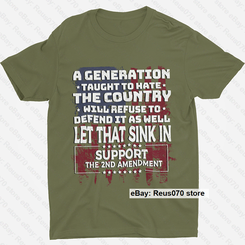 Support 2nd Amendment Gun Rights American USA Flag T Shirt Patriotic Saying Tee | eBay
