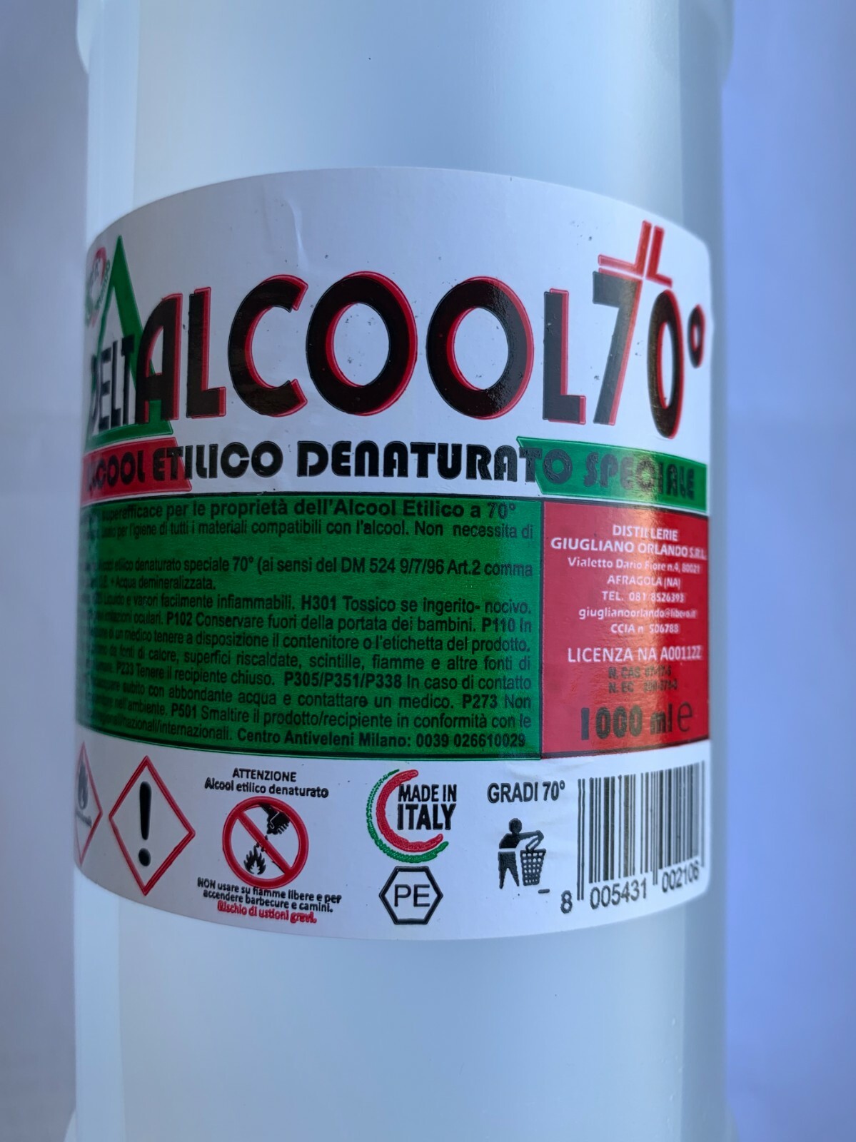 2 ALCOOL ETILICO DENATURATO SPECIALE 70° TRASPARENTE DELTA ALCOL 1 ...