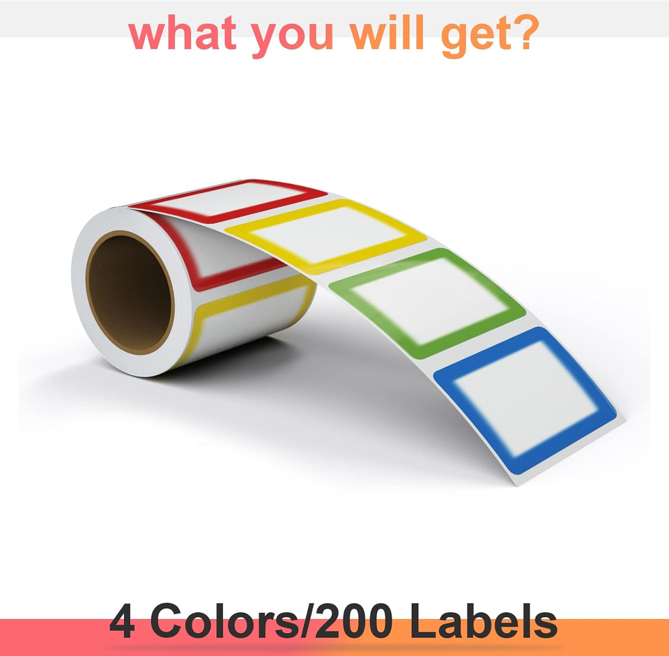 ® Colorful Plain Name Tag Labels - 200 Stickers, 3.5 X 2.25 Inch ...