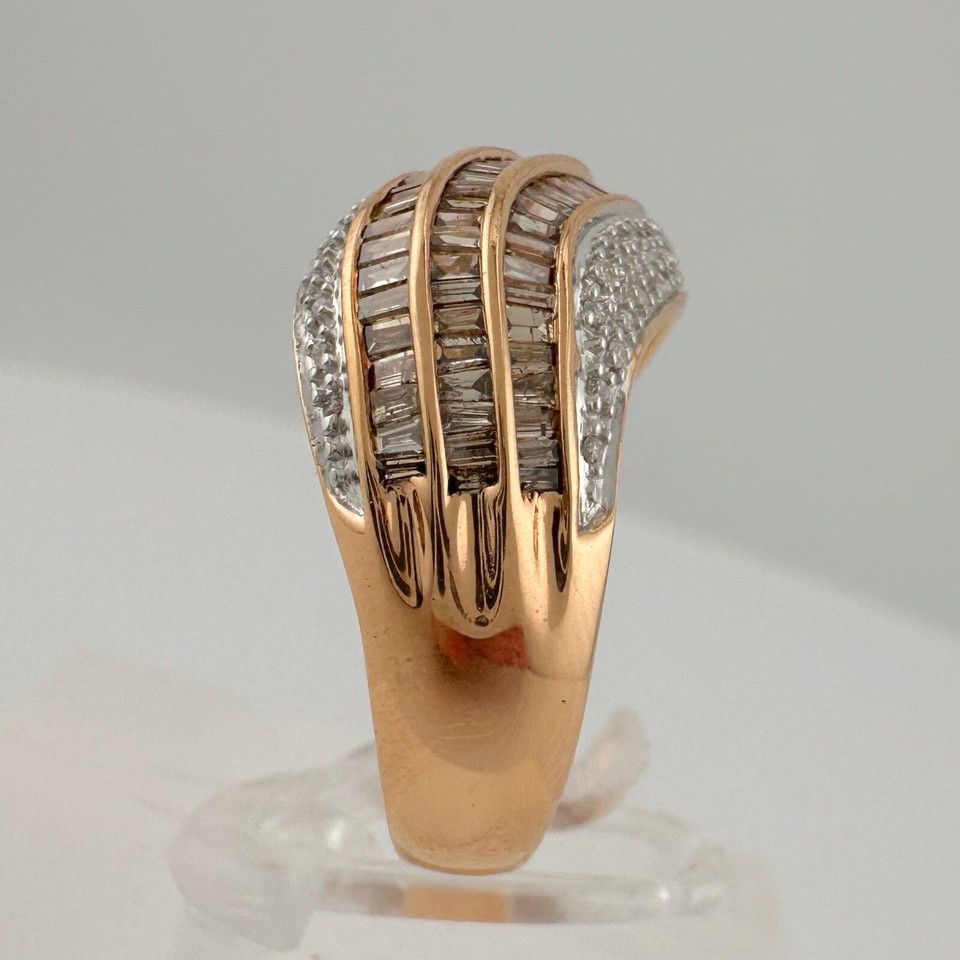 Beautiful 1.00 Carat Chocolate Diamond Baguette Tidal Wave Ring SIze 8 | eBay