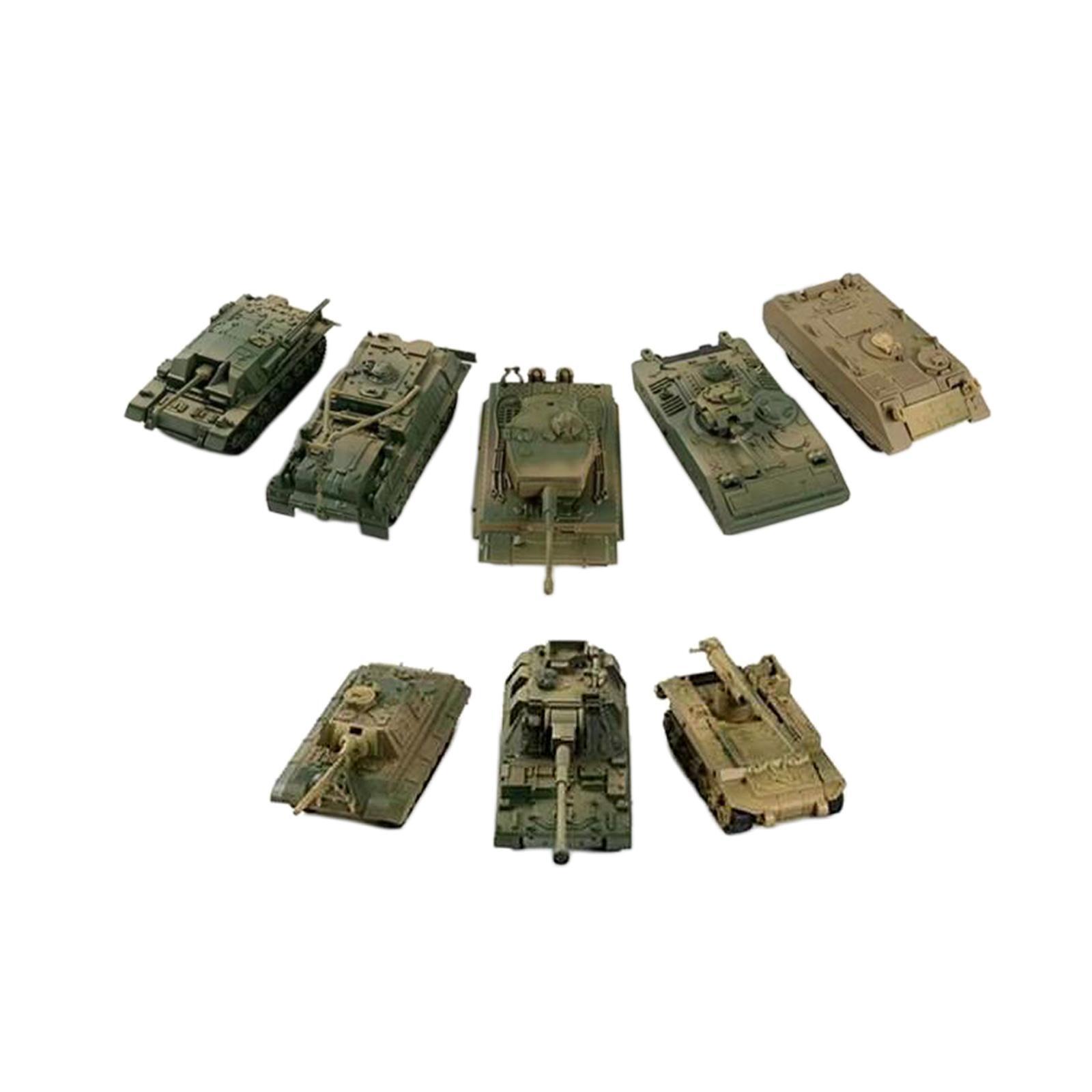 8 Pieces 1:72 Scale Tank Model Collectible 4D Modern Tank Model ...