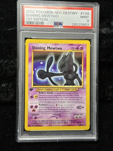 2002 Pokemon Neo Destiny Shining Mewtwo 1st Edition Secret Rare PSA 9 ...