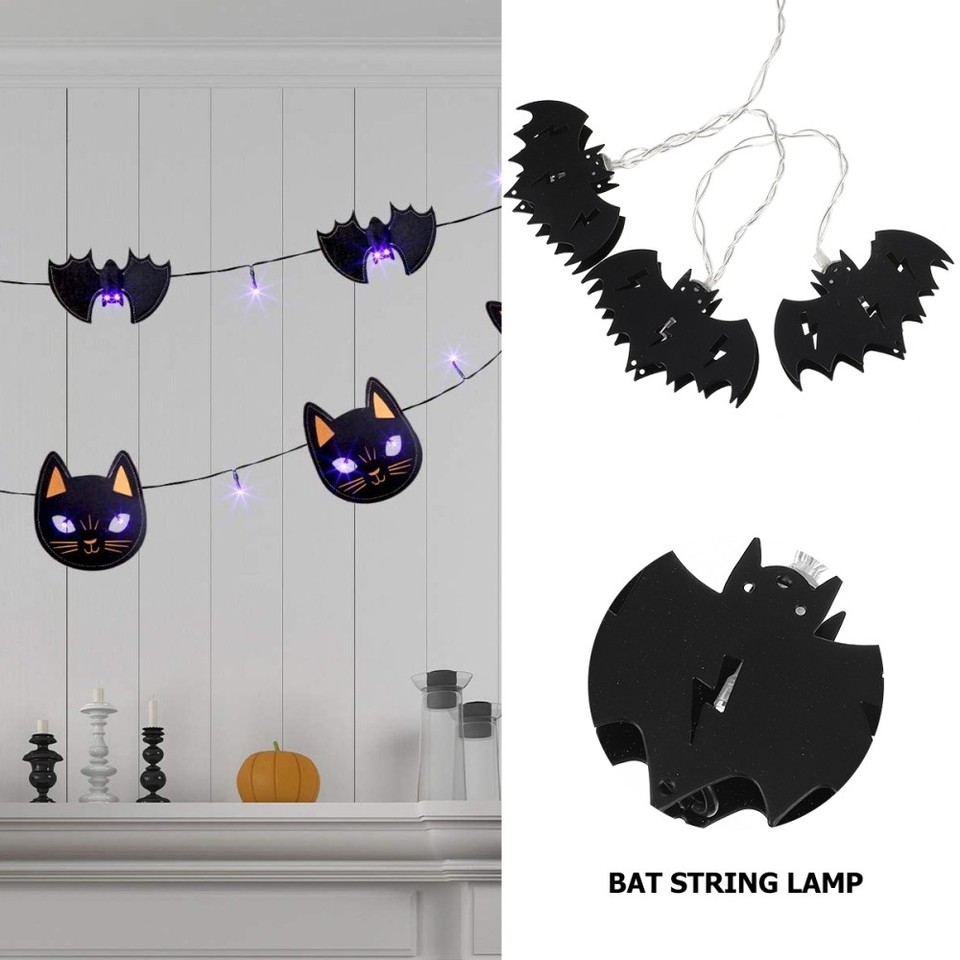 Halloween String Lamp 10 LEDs Bat String Light Decorative Party Light ...
