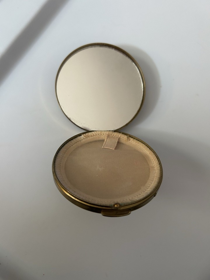 Vtg Lacquered Enamel Tortoise 3” Compact Makeup Mirror 1950s Gold tone ...