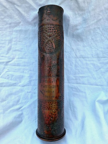WW1 Antique Trench Art Artillery Shell Montoir, France 1914 1917 ...