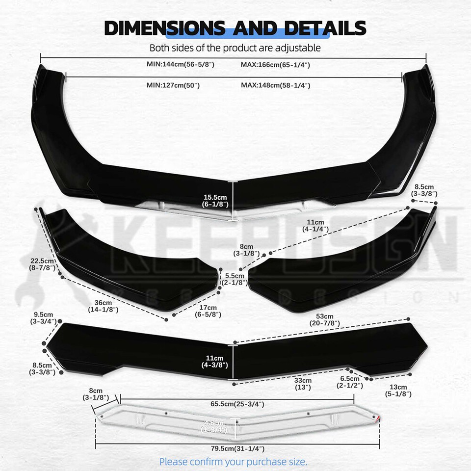 Glossy White Front Bumper Lip Splitter Spoiler Parts for Dodge Ram 1500 ...