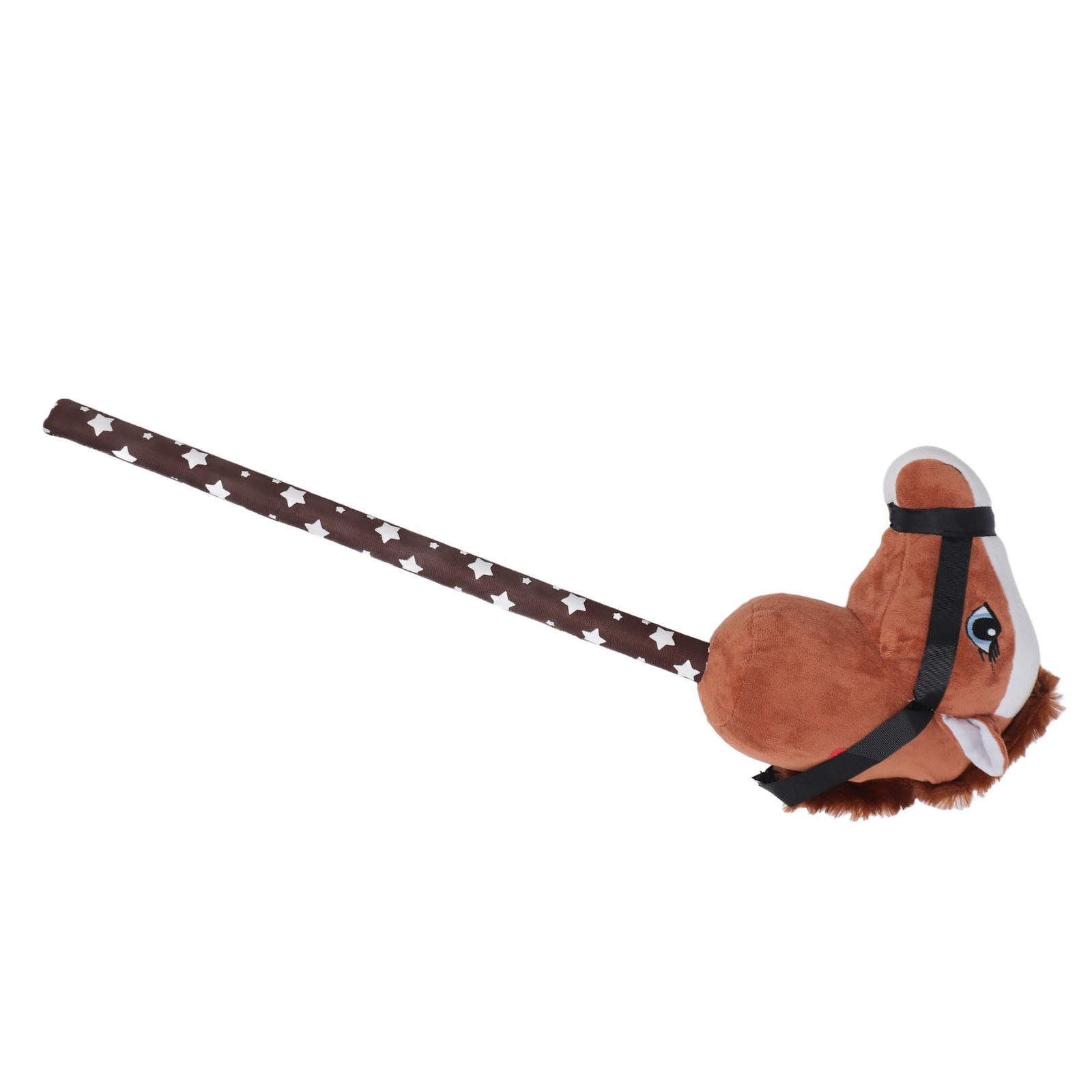 (Dark Brown)28in Riding Stick Outdoor Stick Horse With Wood Wheels Real ...