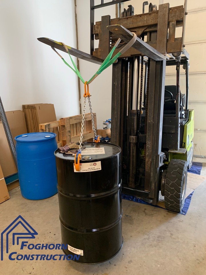 55 Gallon Drum Lifter Hoist + Sling, Metal or Plastic Barrel, 1 Ton New ...