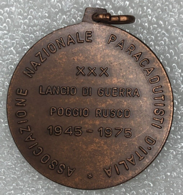 Italian "Nembo" National Paratroopers Medal 1945-1975 Parachutist ...