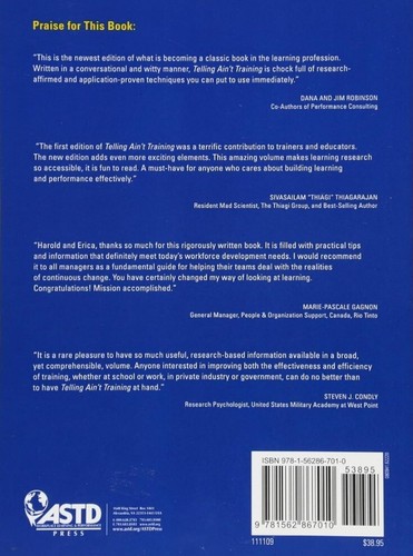 Telling Ain't Training, 2nd Edition : Updated, Expanded, Enhanced by ...