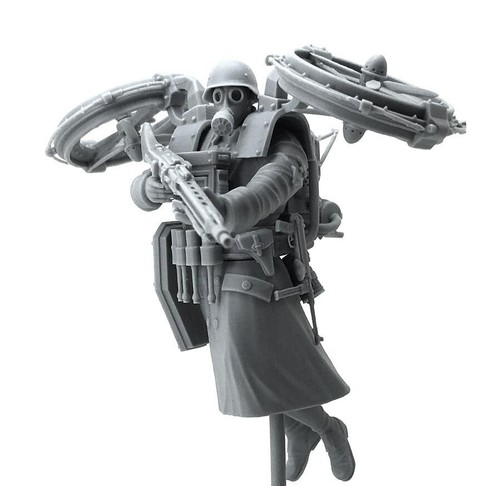 1/24 Resin Figure Model Kit German Fantasy Hovercraft Soldier WW2 War ...