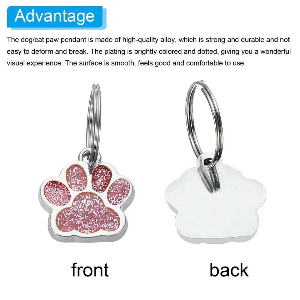 Animal Dog Cat Paw Print Pendants, 6 Pcs Footprint Beads, Pink | eBay UK