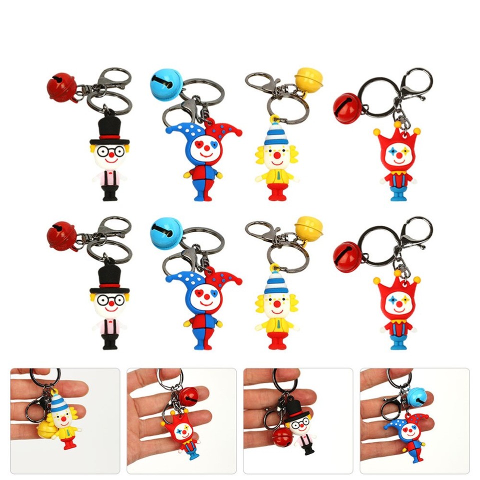 8 Pcs Funny Pendant Keychain Office Clown Pendants Decorative Keychains ...
