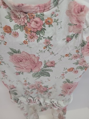 Angel Dear Retro floral Ruffle full zip bamboo long sleeve pant pajama ...