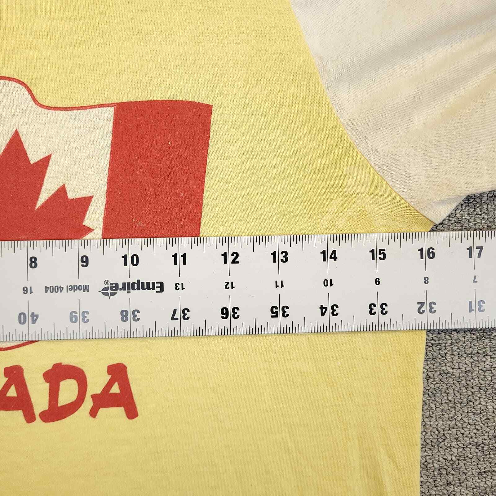Vintage Canada Canadian Flag Pastel Yellow Raglan Tee… - Gem