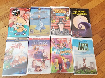 Lot Of 8 Children Family VHS Tapes Classic Movie Vintage Kids ...