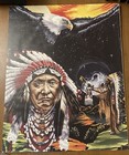 Native American Art 1996 Rob Larson Bald Eagle Chief Spiritual Poster ...