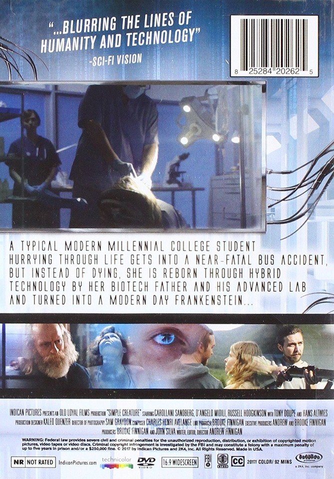 Simple Creature (DVD, 2016) Russell Hodgkinson, Carollani Sandberg ...