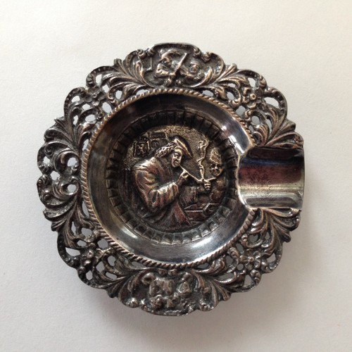Dutch Repousse 90 Silver Ashtray Round Vintage Lion Hallmark Smoking ...