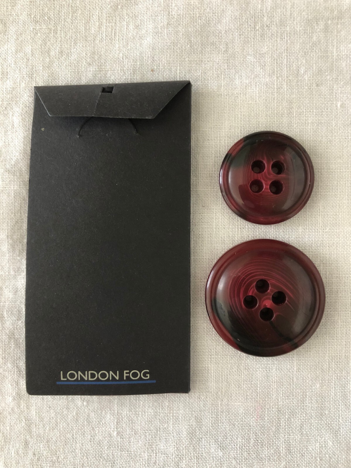 New 2 Large London Fog Replacement Buttons Variegated Dark Red/Brown ...