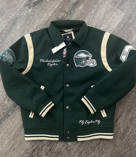Abercrombie NFL Philadelphia Eagles Vintage Green Fly Bomber Varsity Jacket S | eBay