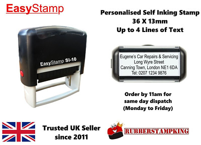 4 Line Custom Rubber Stamp Self inking Name Business Address Garage ...