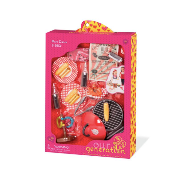 Our Generation Barn Dance & BBQ Barbecue Food Grill Accessories for 18 ...