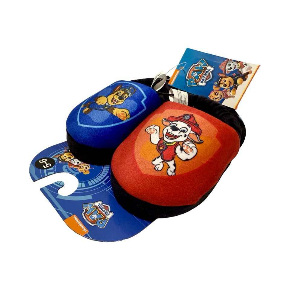 Paw Patrol Kids Slippers Chase Marshall Plush House Shoes Size 5–6 New ...