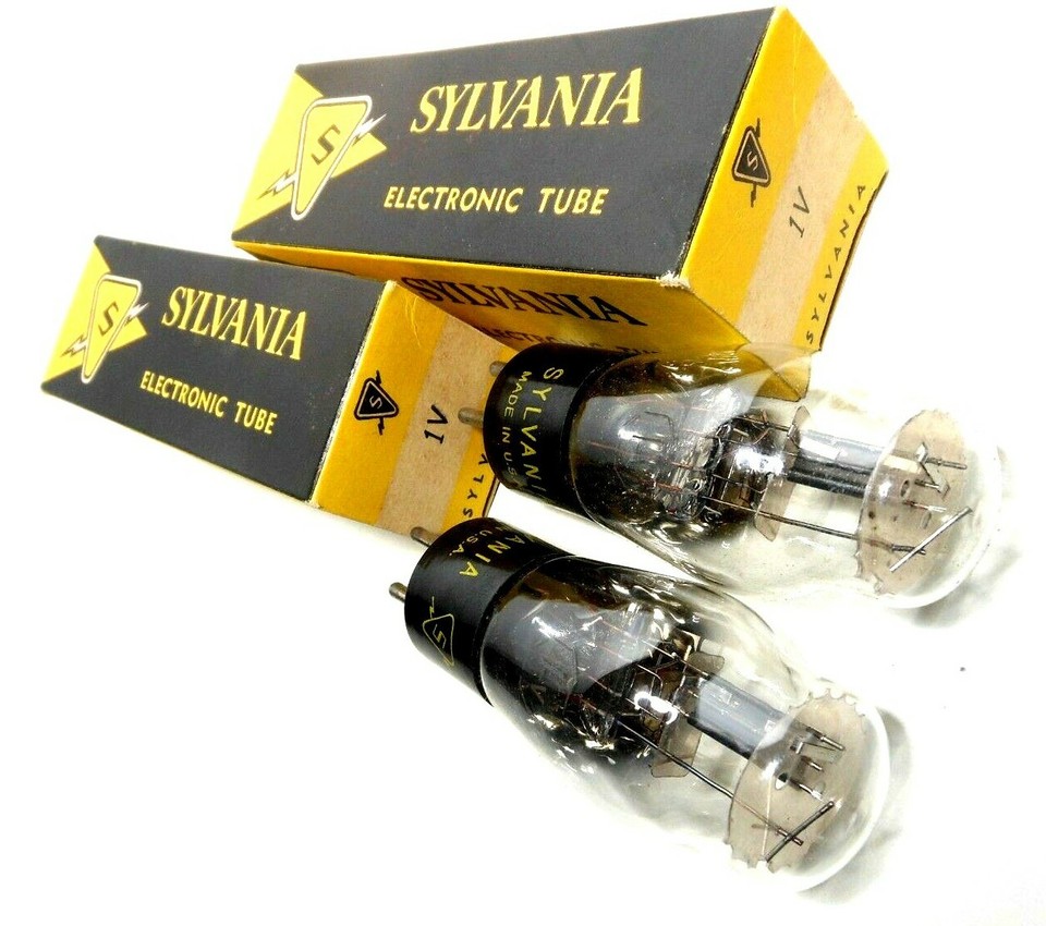 Matched Pair Sylvania USA 1V Half-Wave Vacuum Rectifier Tubes NOS 1-V ...