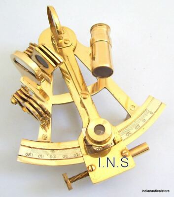 4'' NAUTICAL BRASS SOLID GOLDEN SEXTANT MARINE SEXTANT MARINE HANDMADE ...