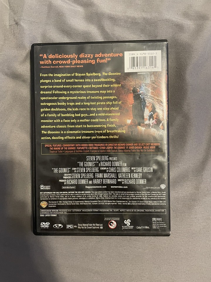 The Goonies (DVD, 2007) Steven Spielberg Comedy/Adventure 85391163145| eBay