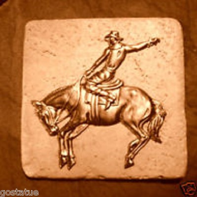 Cowboy bronco travertine tile mold plastic rapid set mould 6" x 6" x 1/ ...