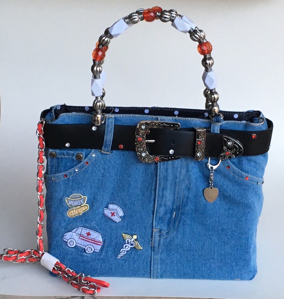 VINTAGE (never used) DENIM JEAN BOOTIE BOOTY BAG PURSES | eBay