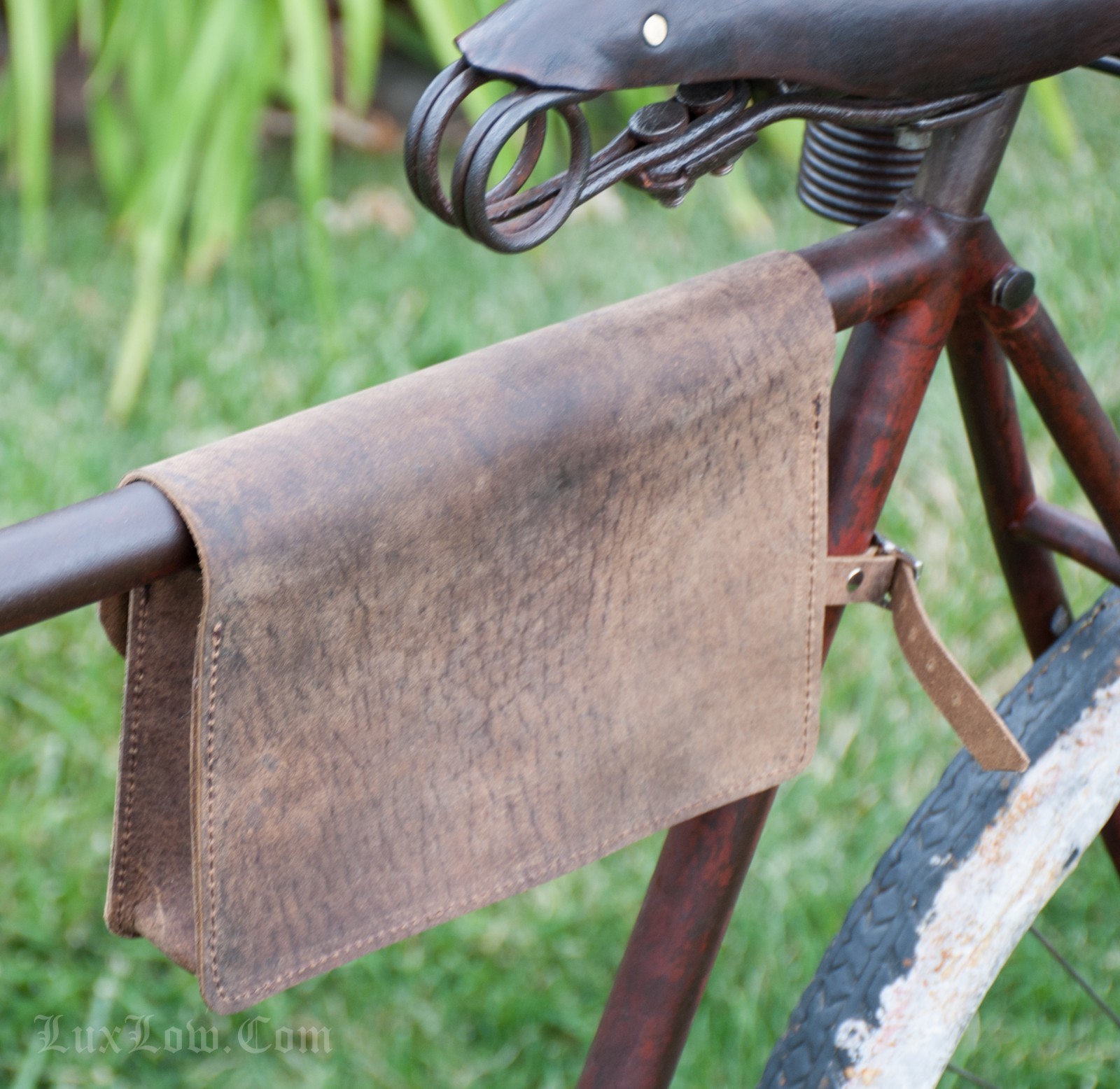 Vintage Brown Leather Bicycle Frame TOOL BAG POUCH Schwinn RoadBike ...