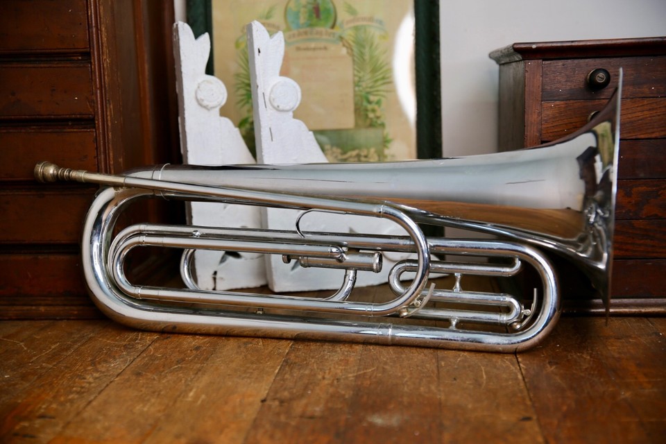 Vintage Ludwig Chicago Baritone Horn Bugle Single Valve Instrument ...