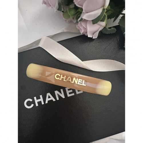 CHANEL, Hair Barrette, Logo, Beige, dull color, with box, simple ...