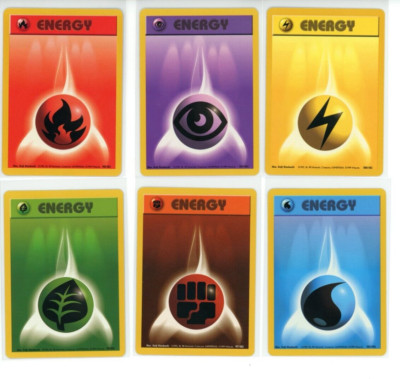 Pokemon TCG Vintage Energy Base Set Lot - Energy Set Of 6 #97-102 WOTC ...