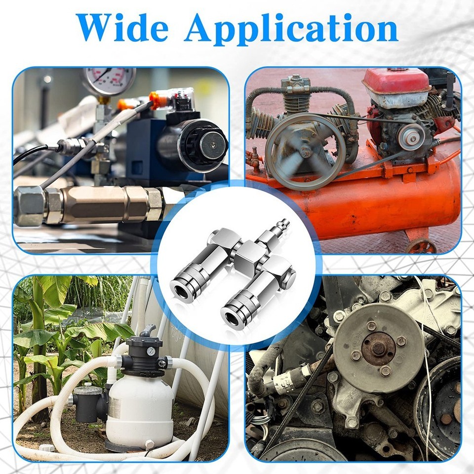 Convenient 2 Way Air Hose Splitter Fittings for Easy Indoor and Outdoor ...