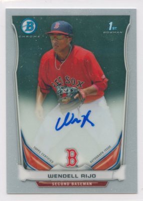 2014 BOWMAN CHROME ROOKIE RC AUTOGRAPH AUTO #BCAP-WR WENDELL RIJO RED ...