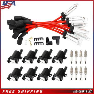 8pcs Ignition Coil Pack UF262 with Spark Plug and Wire For Chevy GMC ...