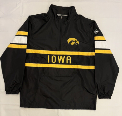 Franchise Club Iowa Hawkeyes Men's Black & Yellow Windbreaker Pullover ...