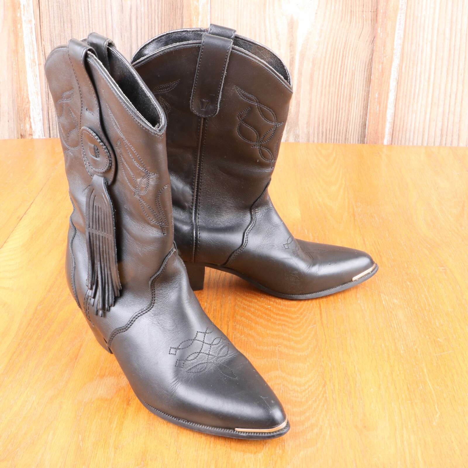 Oak Tree Farms Black Cowboy Boots Womens Shoes Size 6… - Gem