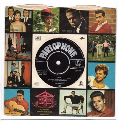 Beatles "Help!" 1965 Dutch Parlophone Stock Copy 45 w/ Dutch Company ...